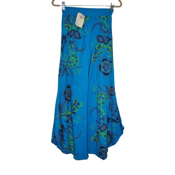 Aqua | Pants & Jumpsuits | New Alli Kai M Boho Aqua Blue Floral Vine ...